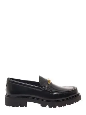 Celine Margaret Triomphe Chain Loafer - Black