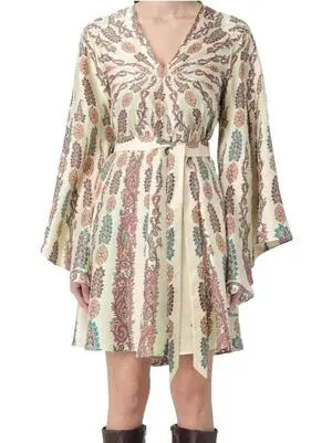 Etro Paisley Belted Mini Dress - Nude