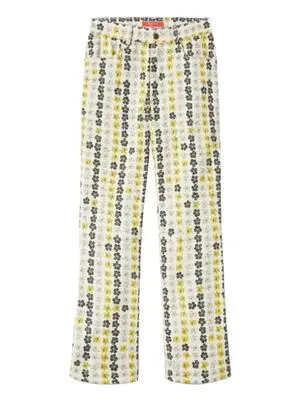 La DoubleJ Cropped Flare Jeans With Embroidered Back Pockets - Multicolor