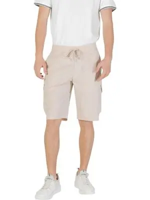 Hugo Boss Logo Patch Cargo Shorts - Nude