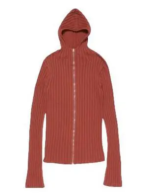 ACNE STUDIOS Acne Studios Ribbed Hooded Zip-Up Sweater