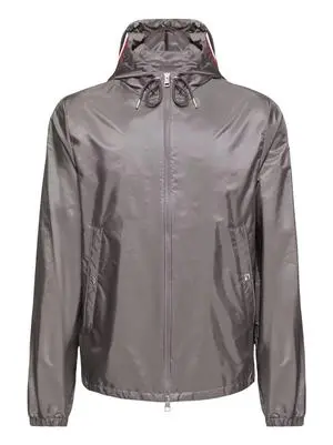 Moncler Logo Patch Zip-up Hooded Jacket - Grey