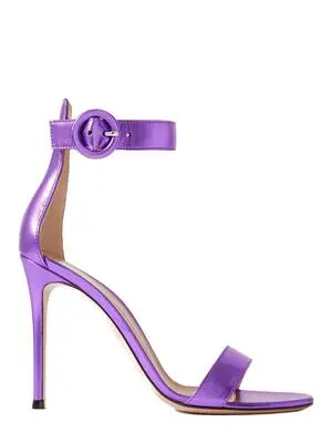 GIANVITO ROSSI Round-toe Stiletto Sandals With Buckled Ankle Straps - Purple