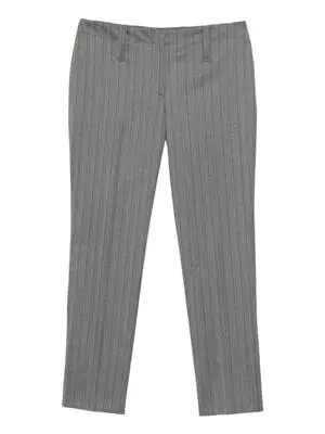 Alexander McQueen Straight-leg Striped Tailored Trousers - Grey