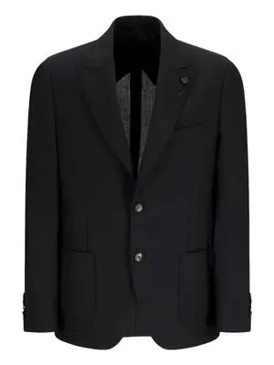 LARDINI Patch-pocket Blazer - Black
