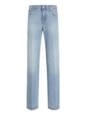 Dolce & Gabbana Pressed Pleat Loose Jeans - Blue