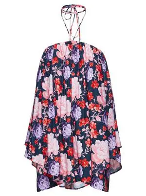 Magda Butrym Floral Print Halterneck Mini Dress - Multicolor