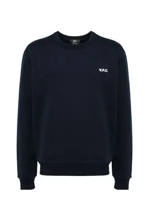 A.p.c. Logo Printed Crewneck Sweatshirt - Navy Blue