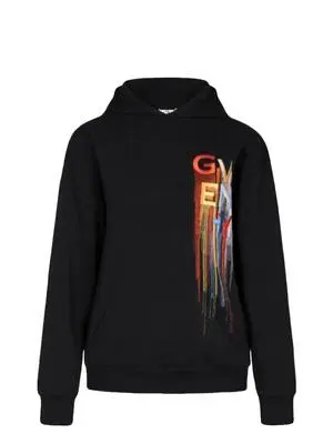 Givenchy Embroidered Logo Hooded Sweatshirt - Black