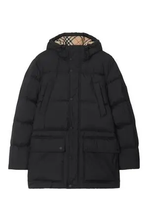 Burberry Long Sleeved Hooded Down Jacket - Black