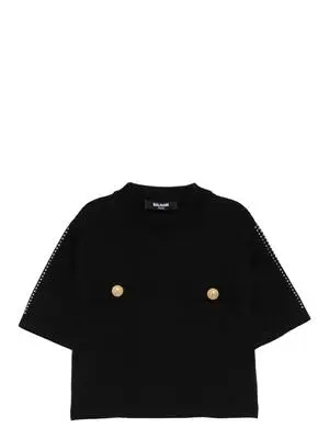 Balmain Embellished Crewneck T-shirt - Black
