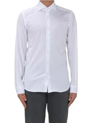 FAY French Collar Pleated Shirt - White