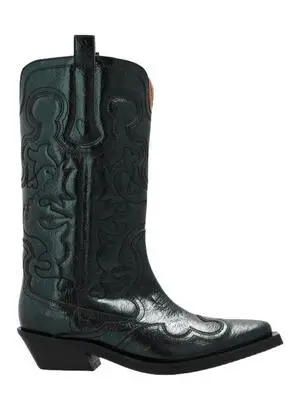 GANNI Ganni Square-Toed Embossed Boots