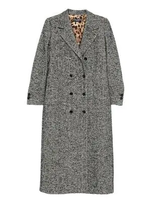 Dolce & Gabbana Herringbone Double-breasted Coat - Gray