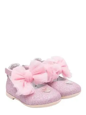 Monnalisa Glitter Ballerina With Oversized Bow - Pink