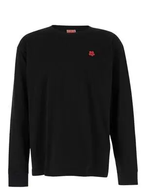 Kenzo Boke Embroidered Long-sleeved T-shirt - Black