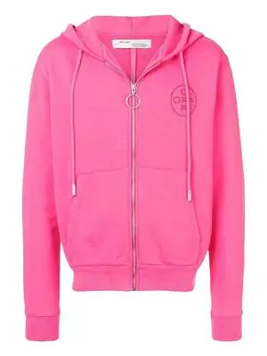 Off-White Bright Diamond Zipper Casual Jacket - Pink