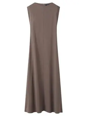 JOSEPH Sleeveless Midi Dress With Ruched Detailing - Brown