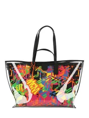 Mcm Abstract Pattern Printed Tote Bag - Multicolor
