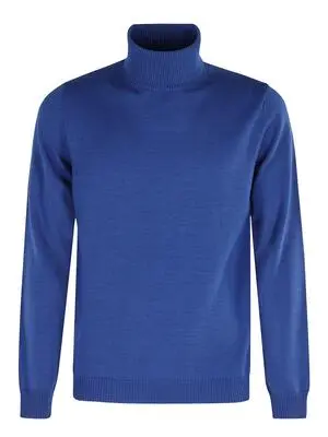 ROBERTO COLLINA Long Sleeve Turtleneck Sweater - Blue