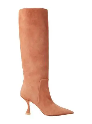 STUART WEITZMAN Pointed-toe Knee-high Sculptural Heel Boots - Pink