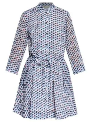 Tory Burch Printed Mini Shirt Dress - Blue