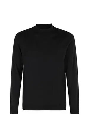ROBERTO COLLINA Long Sleeve Ribbed Sweatshirt - Black