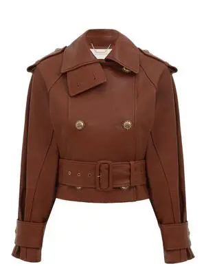 Zimmermann Hypnotic Belted Leather Jacket - Tan