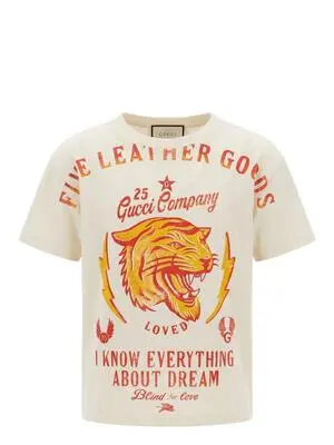 Gucci Slogan Print T-shirt - White
