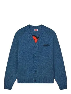 Kenzo Cotton Wool Boke Flower Cardigan - Blue