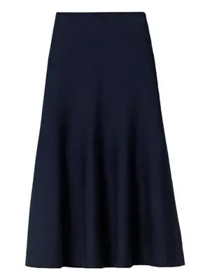 Khaite Peplum-hem Knitted Skirt - Black