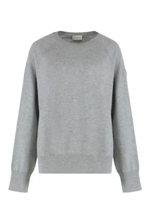 Moncler Cashmere Crew Neck Knitted Sweater - Grey