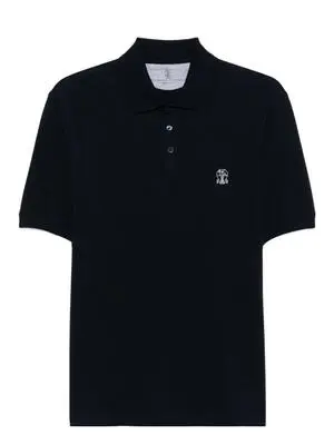 Brunello Cucinelli Brunello Cucinelli Logo Detailed Short-Sleeved Polo Shirt Black
