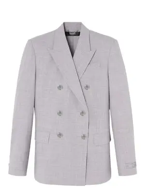 Versace Double-breasted Tailored Blazer - Gray