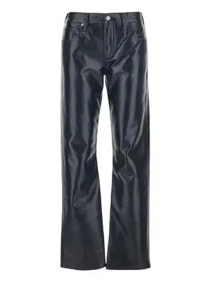 AGOLDE Leather-blend Straight-leg Pants - Black