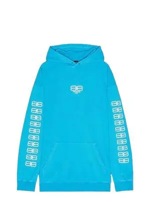 Balenciaga Embroidered Logo Hoodie - Blue
