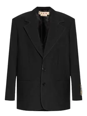 Marni Logo Patch Single-breasted Blazer - Black