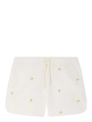 Bonpoint Cherry Print Fleece Shorts - White
