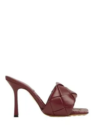 Bottega Veneta Lido Intrecciato Mule Sandals - Red