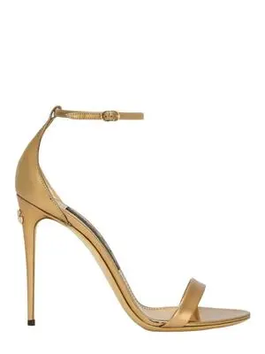 DOLCE & GABBANA Dolce & Gabbana Mirrored-Effect Strapped Sandals