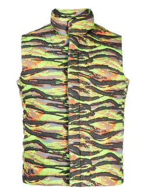 ERL Sleeveless Down Vest With High Neck And Camouflage Pattern - Multicolor