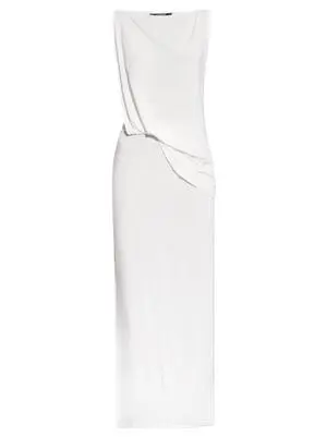 Jacquemus Sleeveless Maxi Dress With Asymmetrical Draping - White