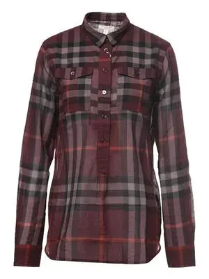Burberry Plaid Long-sleeved Shirt - Black