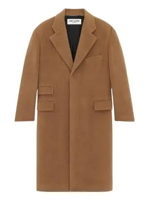 Saint Laurent Oversized Wool Coat - Brown