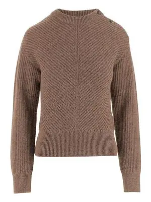 Bottega Veneta Chevron Motif Knit Jumper - Brown