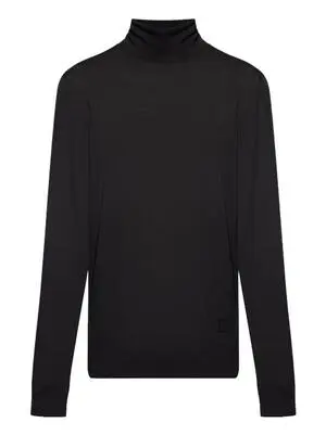 Dolce & Gabbana Logo Detail Turtleneck Sweater - Black