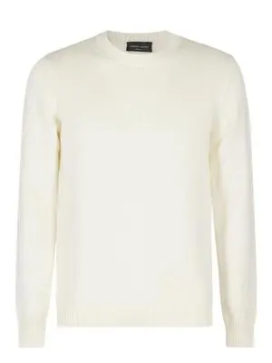 ROBERTO COLLINA Crew Neck Long Sleeve Sweater - White