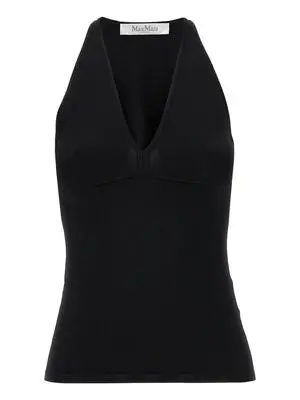 Max Mara Max Mara V-Neck Sleeveless Top Black
