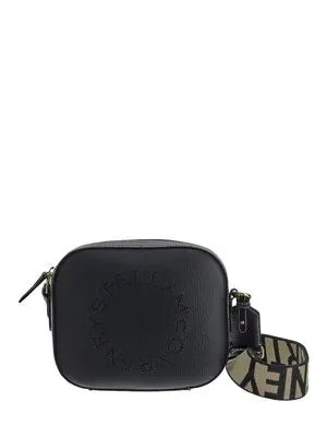 Stella McCartney Logo Perforated Crossbody Bag - Black