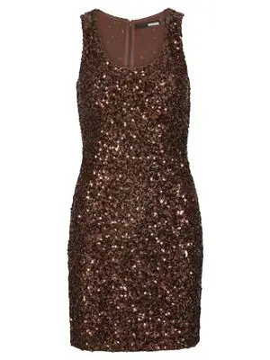 ROTATE BY BIRGER CHRISTENSEN Sequin Mini Dress - Dark Brown